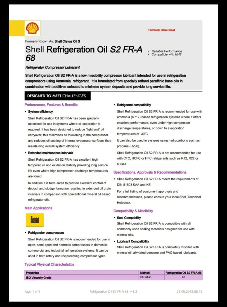 Shell Refrigeration Oil S2 FR-A 68 209L – Deltainch