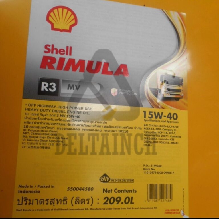 Deltainch - Shell Rimula R3 MV 15W-40 209L Distributor Oli Shell