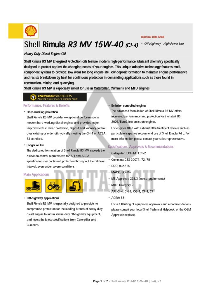 Shell Rimula R3 MV 15W-40 209L – Deltainch