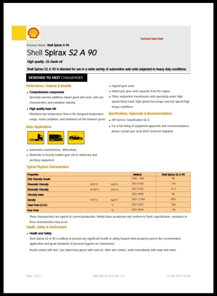 Shell Spirax S2 G 90 209L – Deltainch