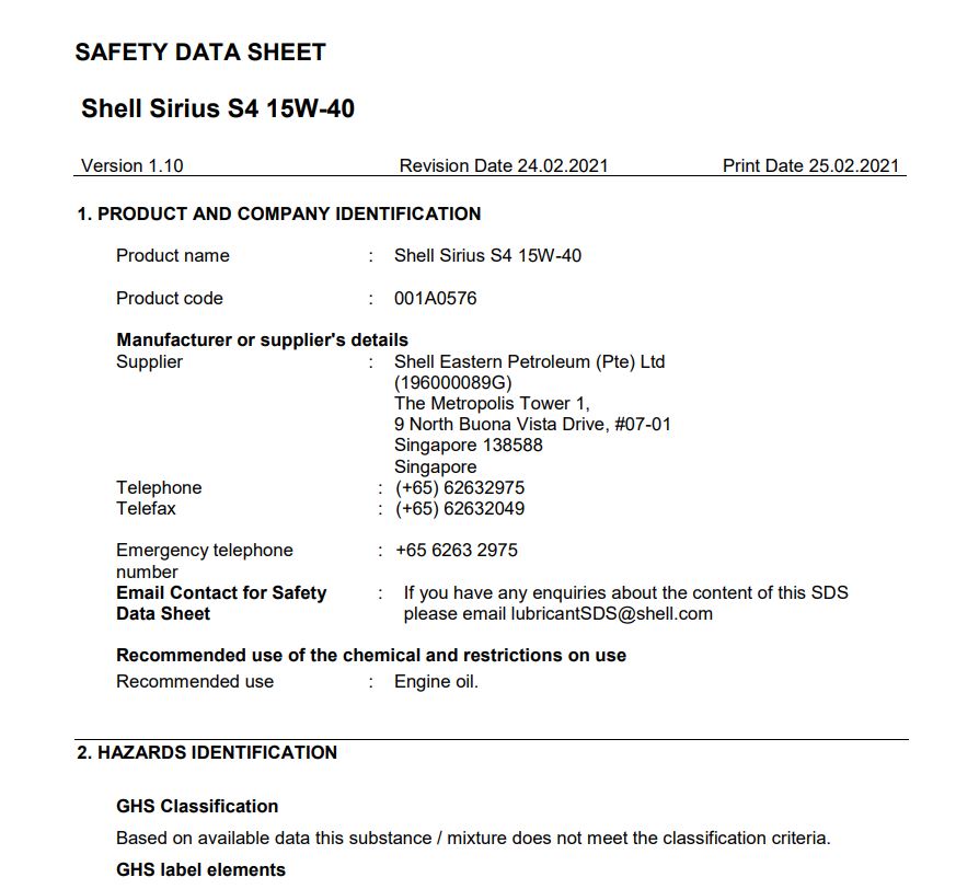 Shell Sirius S4 15W-40 209L – Deltainch