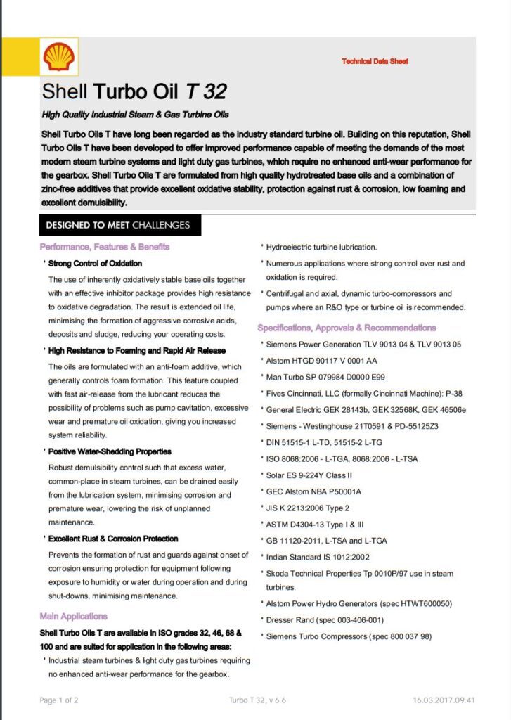 Shell Turbo T 32 209L – Deltainch